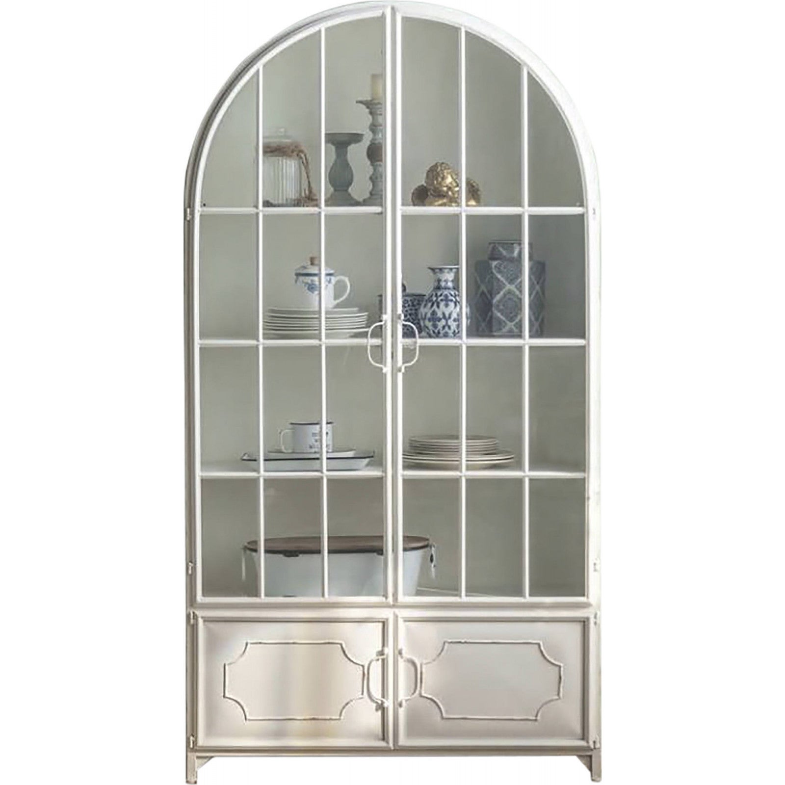 Vitrine métal blanc élégante pour intérieur chic 91 x 36,5 x 172 cm ...