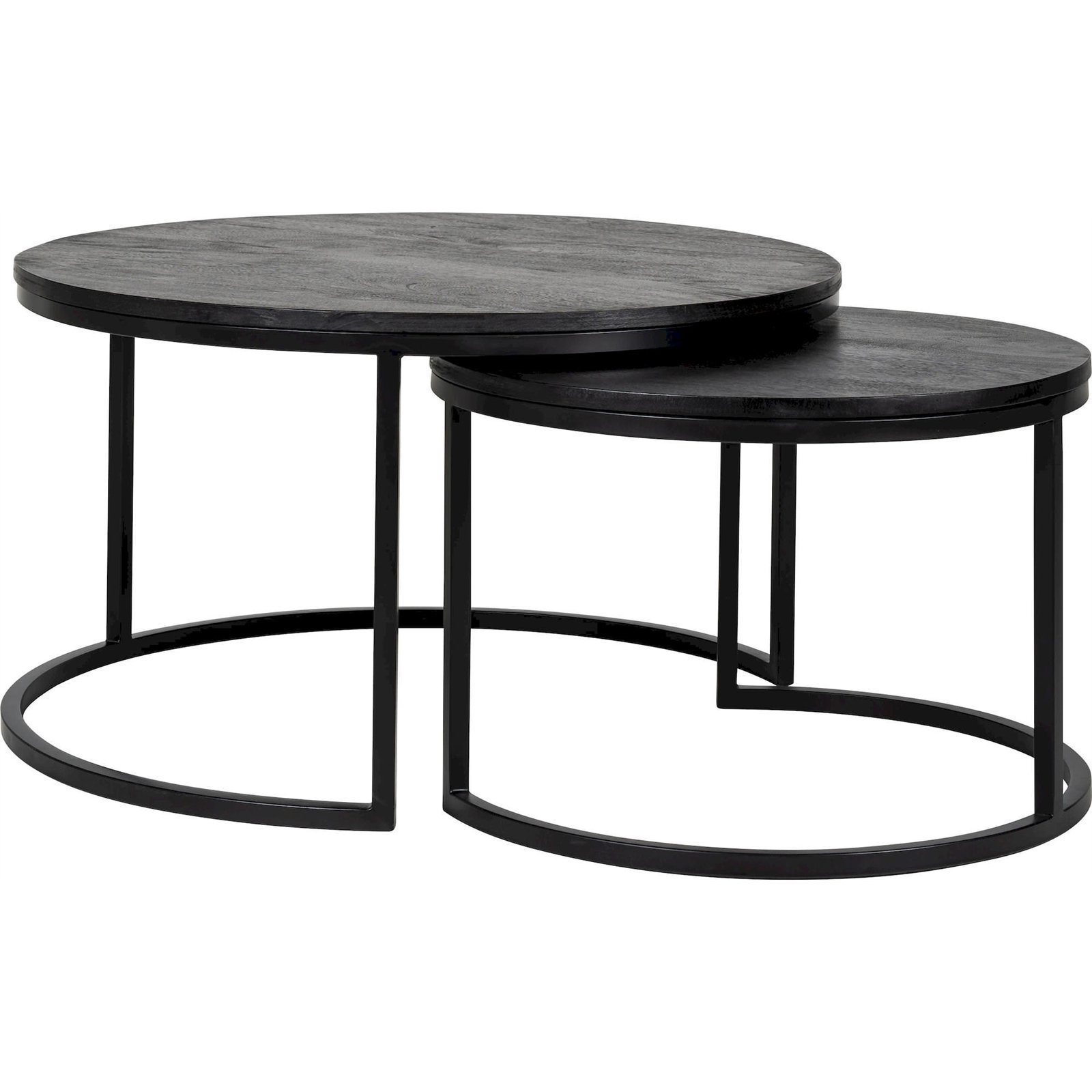 Tables gigognes Catana lot de 2 80,5 x 80,5 x 45 cm Noir intense | Leroy Merlin