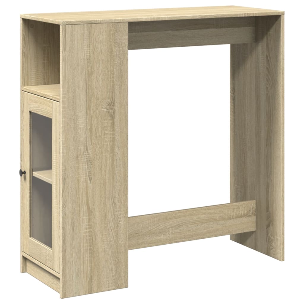 Table de bar | Table de Cuisine | Table Haute avec étagères chêne ...