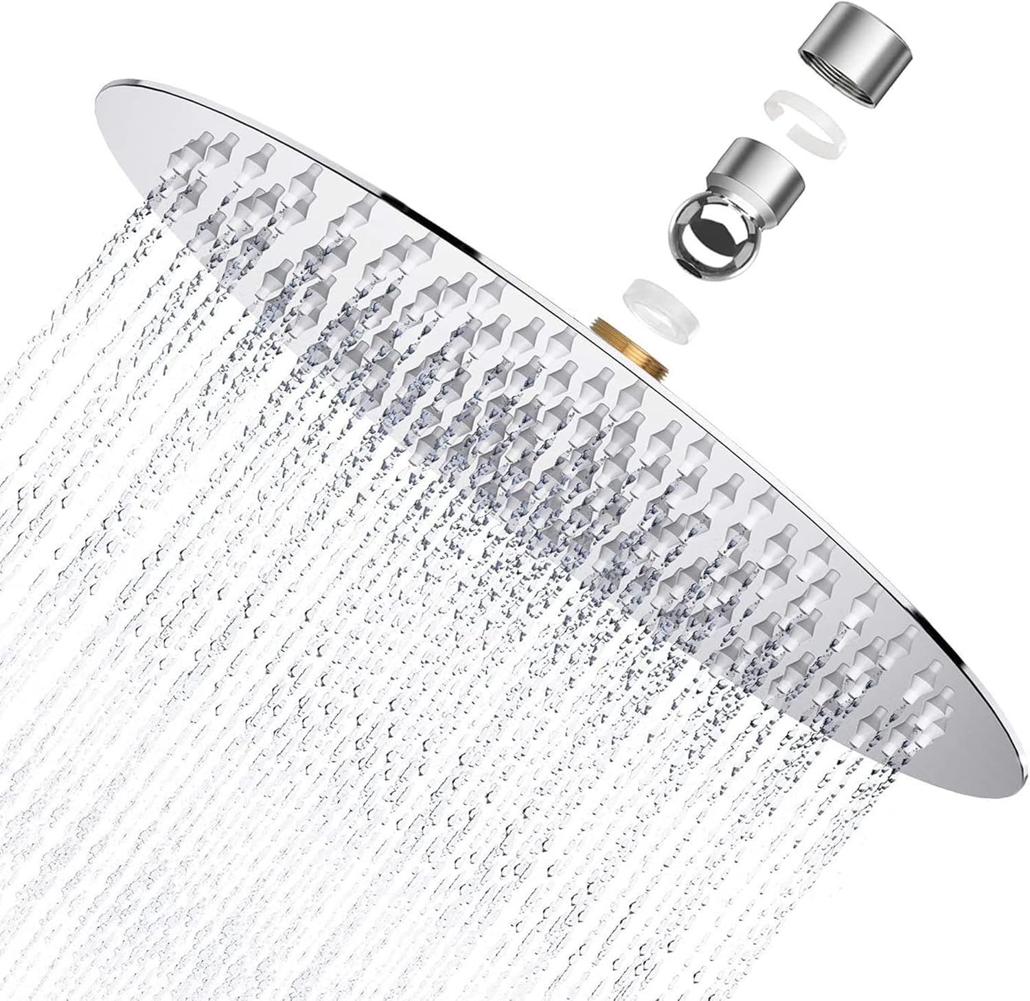 Ducha de lluvia, ducha redonda fija, acero inoxidable SS304 ultrafino ...