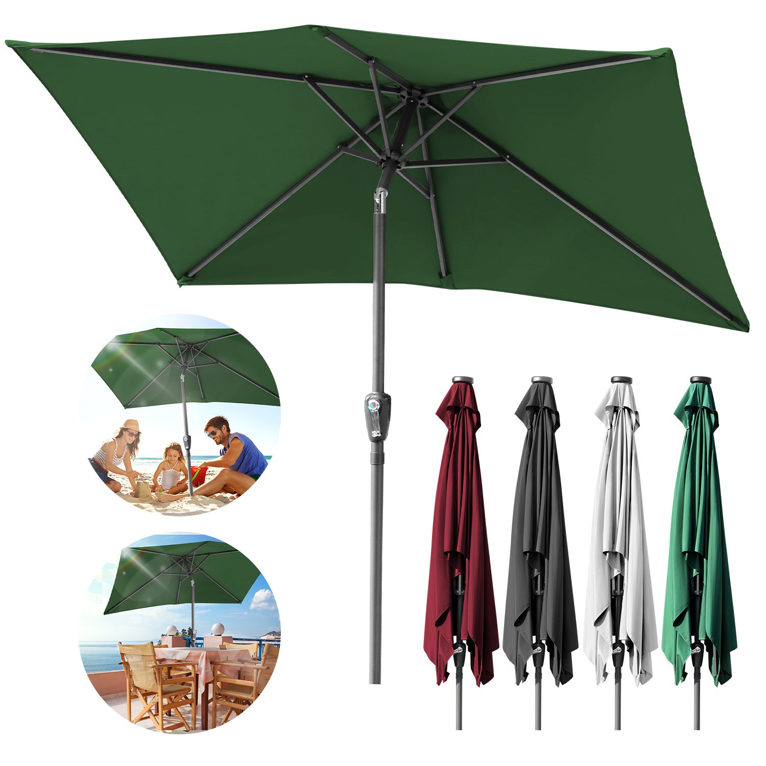 Parasol Droit balcon avec protection UV et fonction inclinable ...