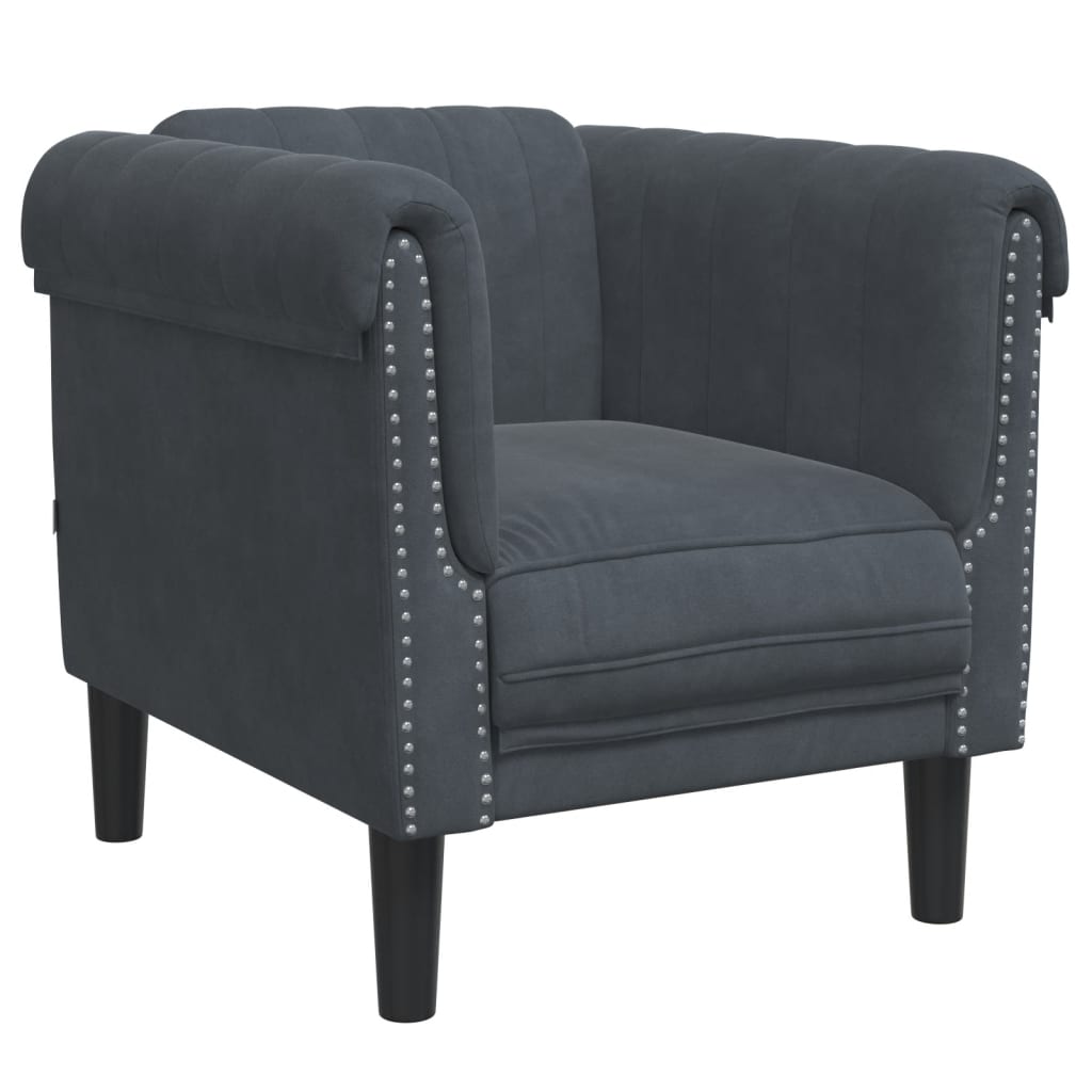 Fauteuil de Salon | Chaise | Fauteuil gris foncé velours CFW614452 ...