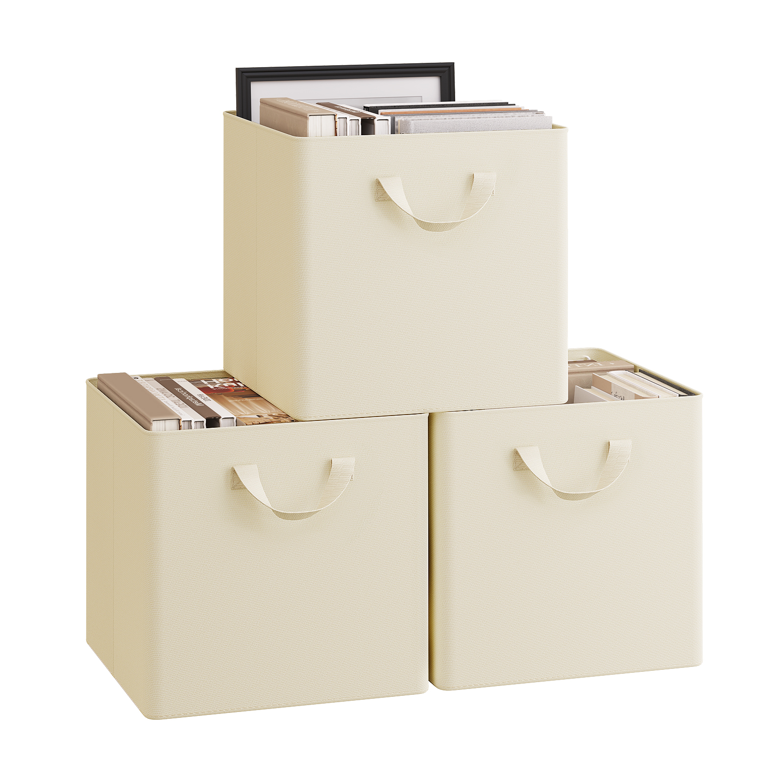 Lot de 3 Cubes de Rangement WOLTU, 32,5x32,5x31 cm, Boîte Rangement ...