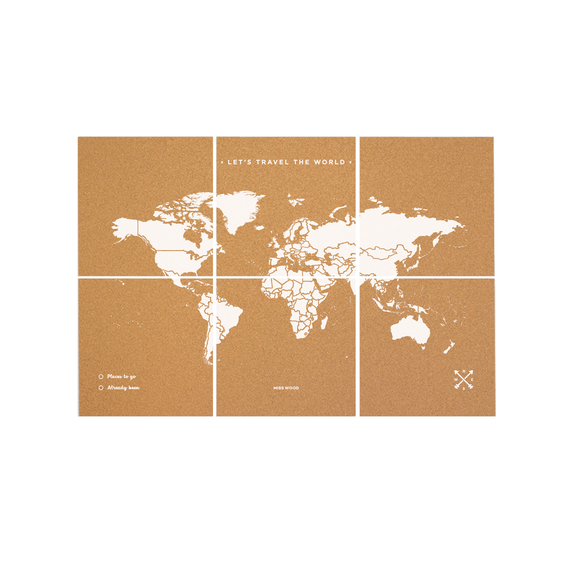 Mapa del mundo de corcho - Woody Map Natural Puzzle / XL (90 x 60 cm ...