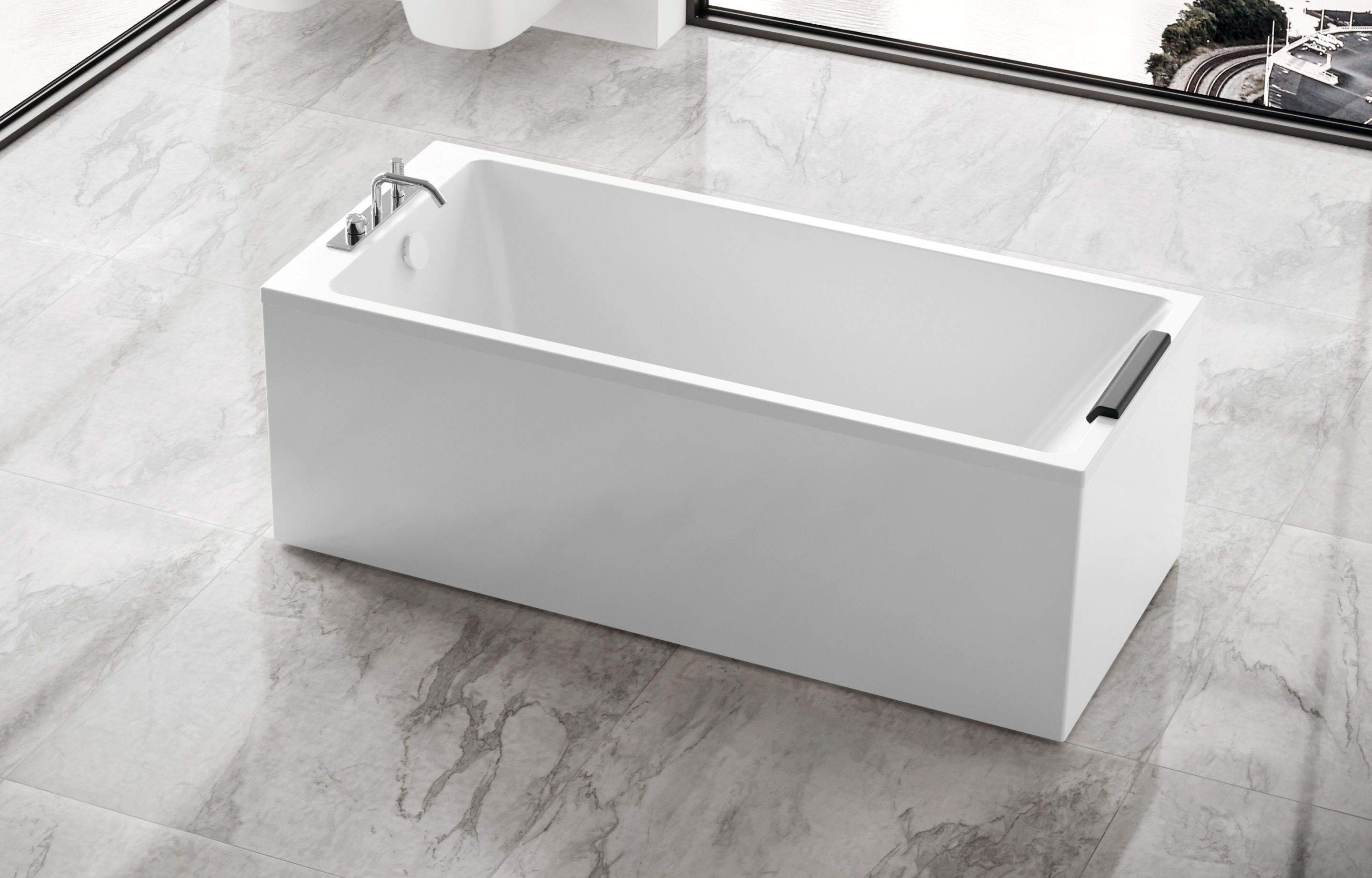 Baignoire rectangulaire sans hydromassage 170x70 blanc mat Novellini ...