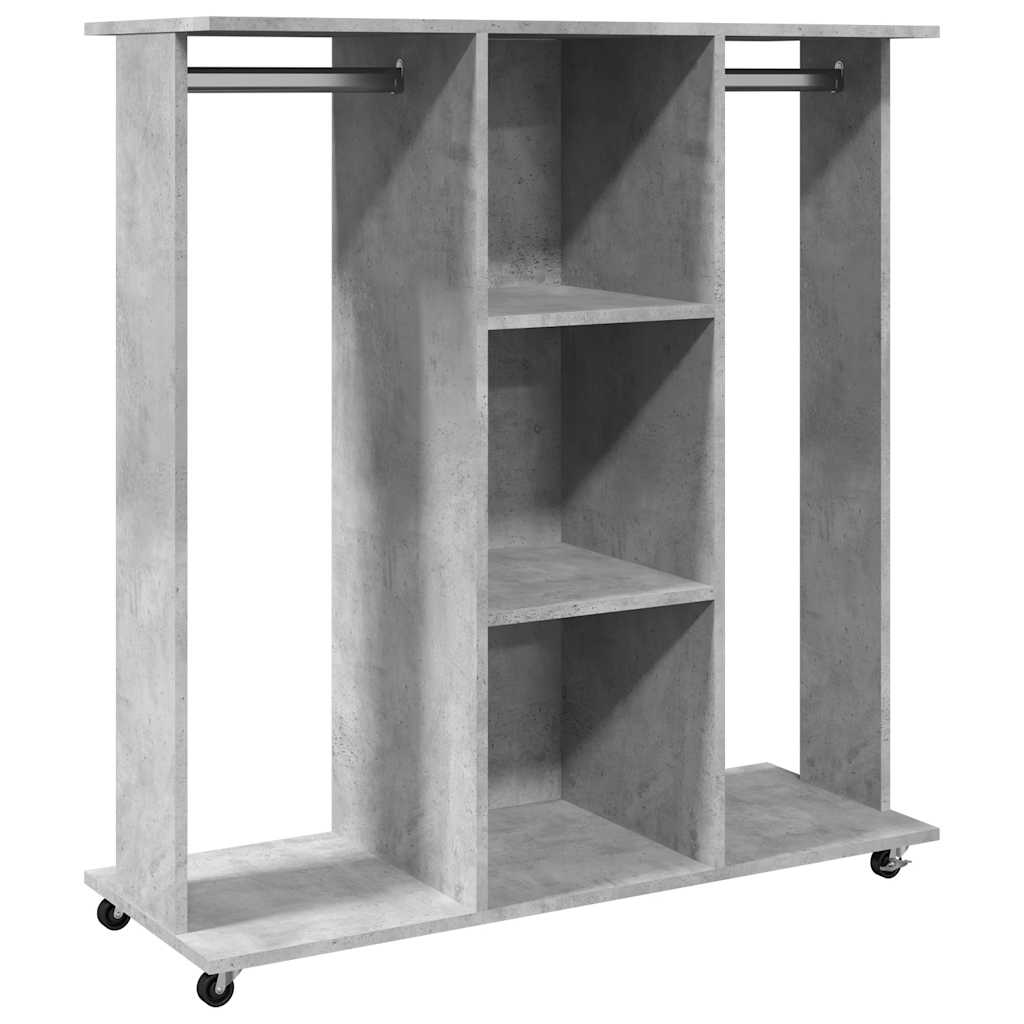 Mueble con ruedas, madera compuesta, gris hormigón, 102x38x110cm ...