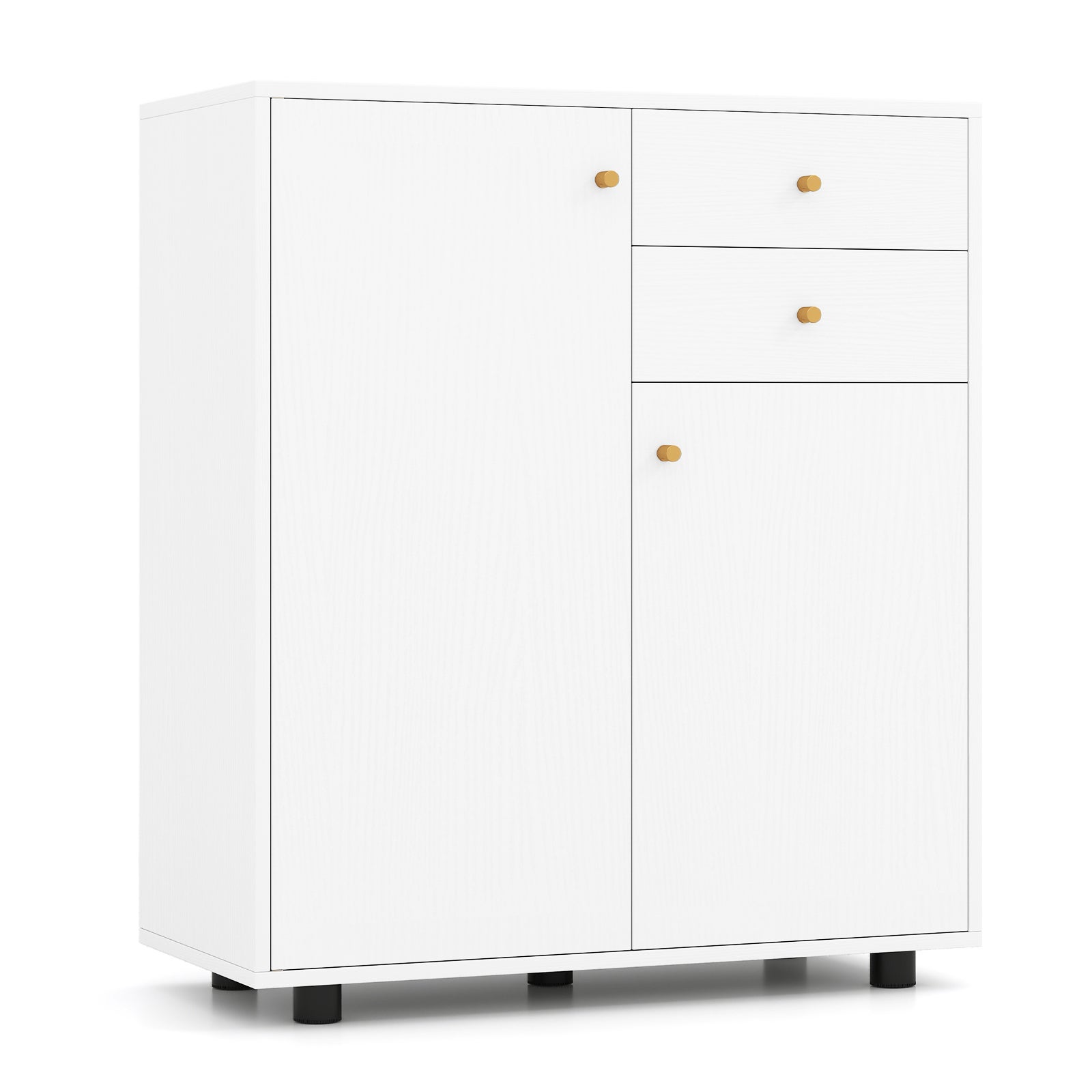 Cómoda de cocina de 74 x 35 x 85,5 cm, mueble de madera con 2 cajones y ...