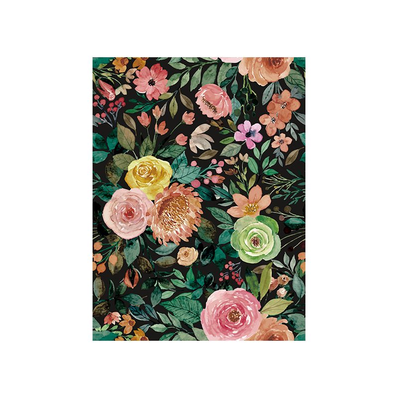 Papier peint à décoller et à coller, papier peint floral foncé ...