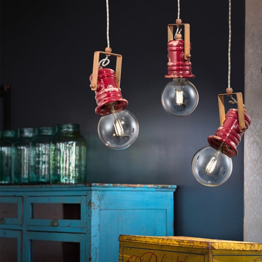 Suspension design vintage industriel en fer et céramique Urban SO ...
