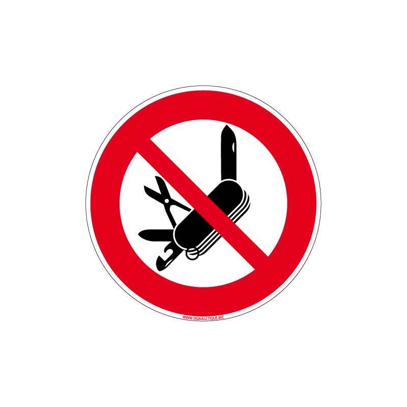 DISQUE INTERDICTION COUTEAU SUISSE (D1043) Diamètre 250 mm Matière PVC ...