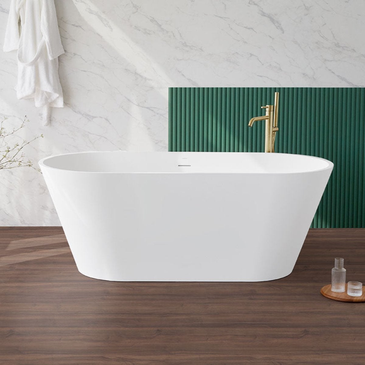 Baignoire îlot design en sanydur ovale MODERN 170 cm | Leroy Merlin