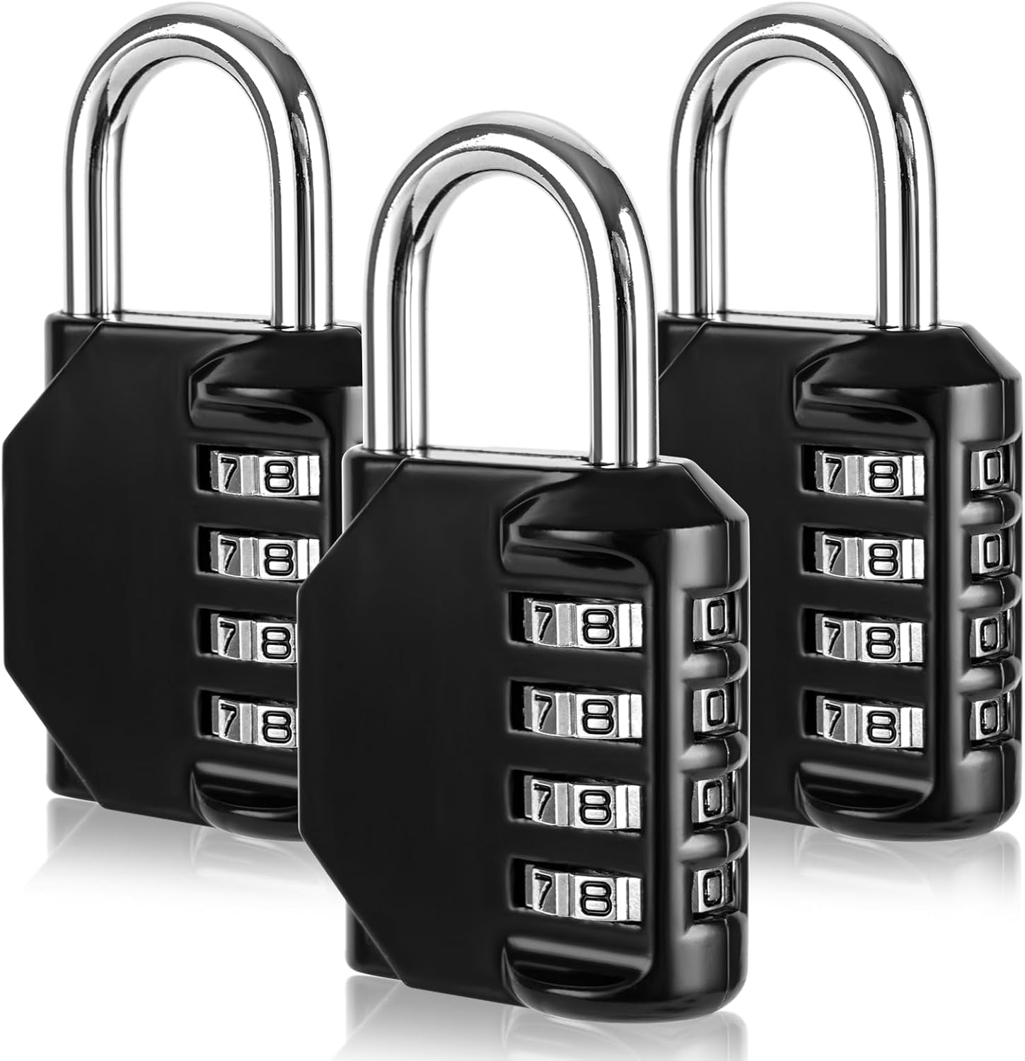 3 Pièces Cadenas Code, Cadenas a Code 4 Chiffres, Alliage de Zinc ...