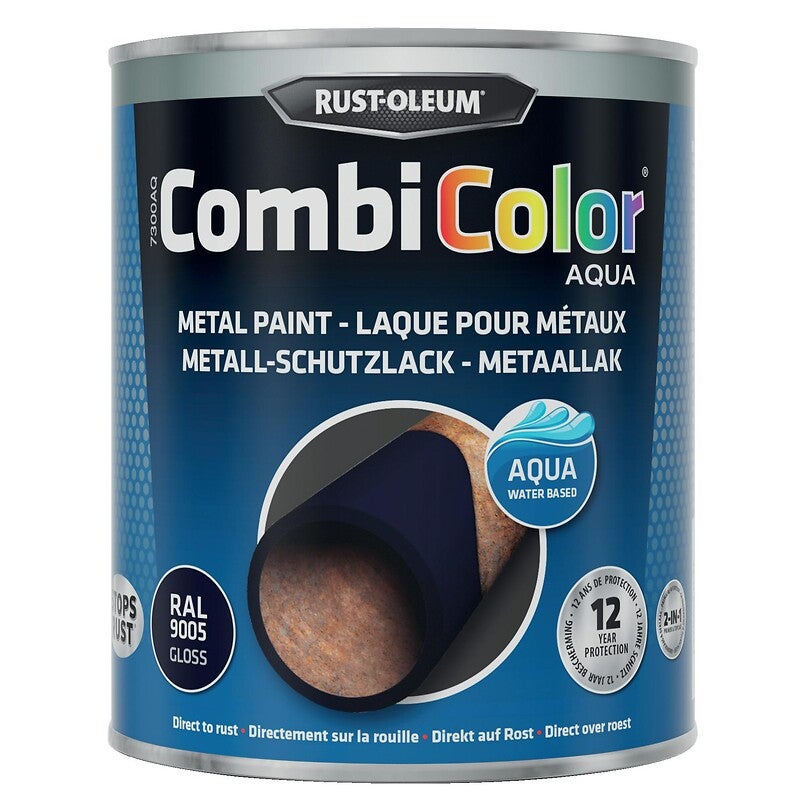 Peinture métal alkyde non solvantée CombiColor® Aqua brillant RAL 9010 ...