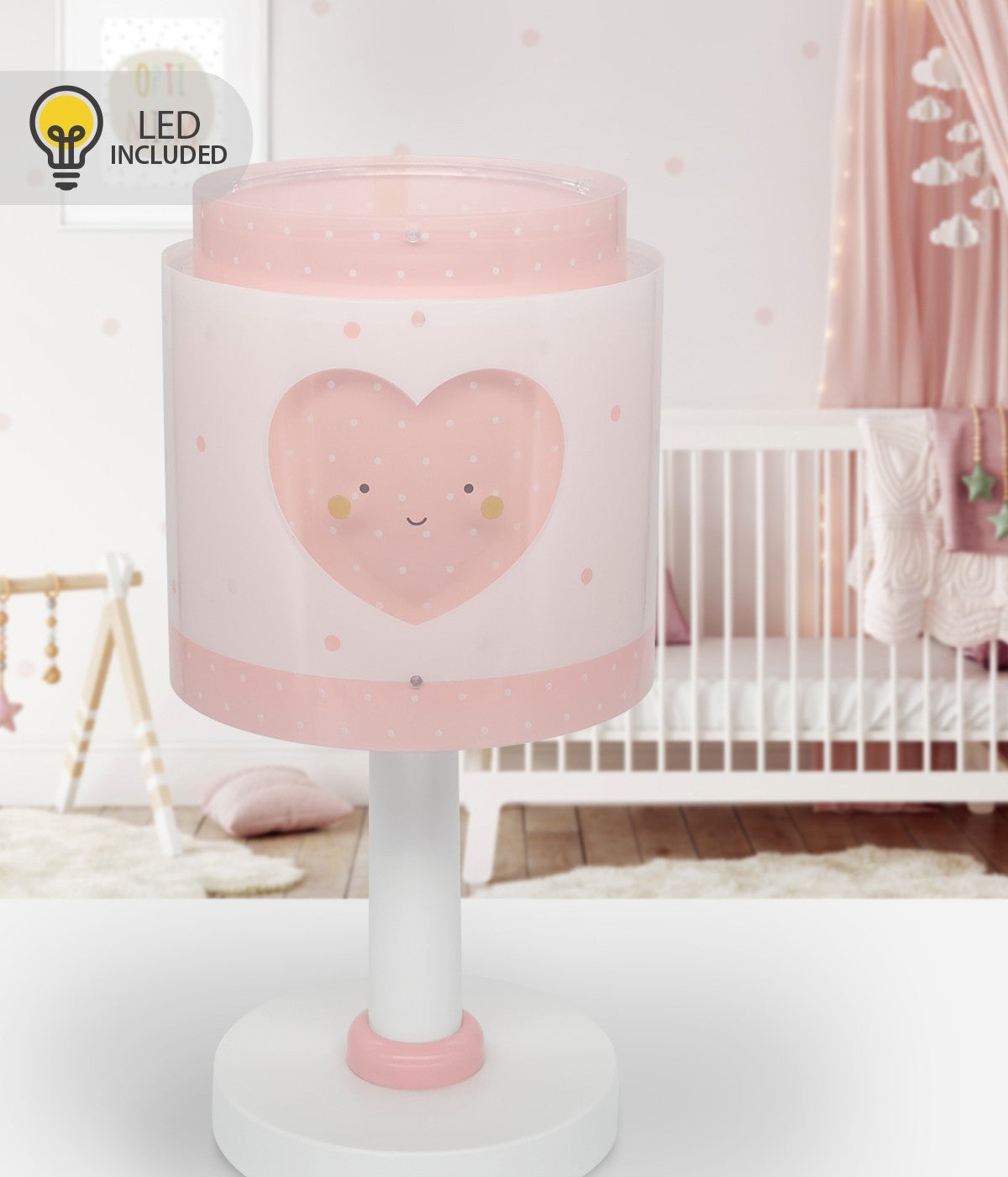 Lampe de chevet pour enfant Baby Dreams Coeur rose LED | Leroy Merlin