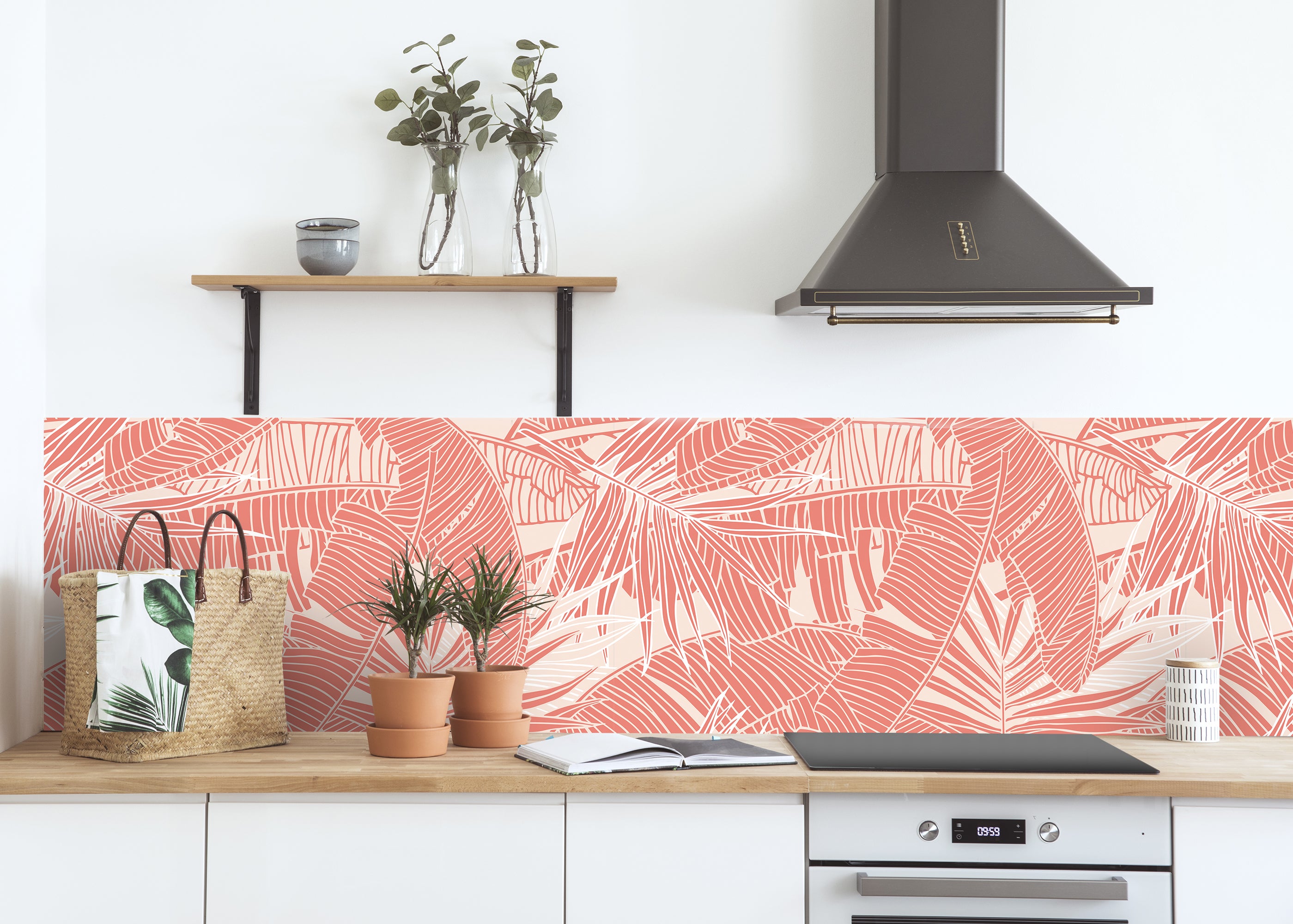 Rollo sticker Hojas coral 65x100 cm | Leroy Merlin