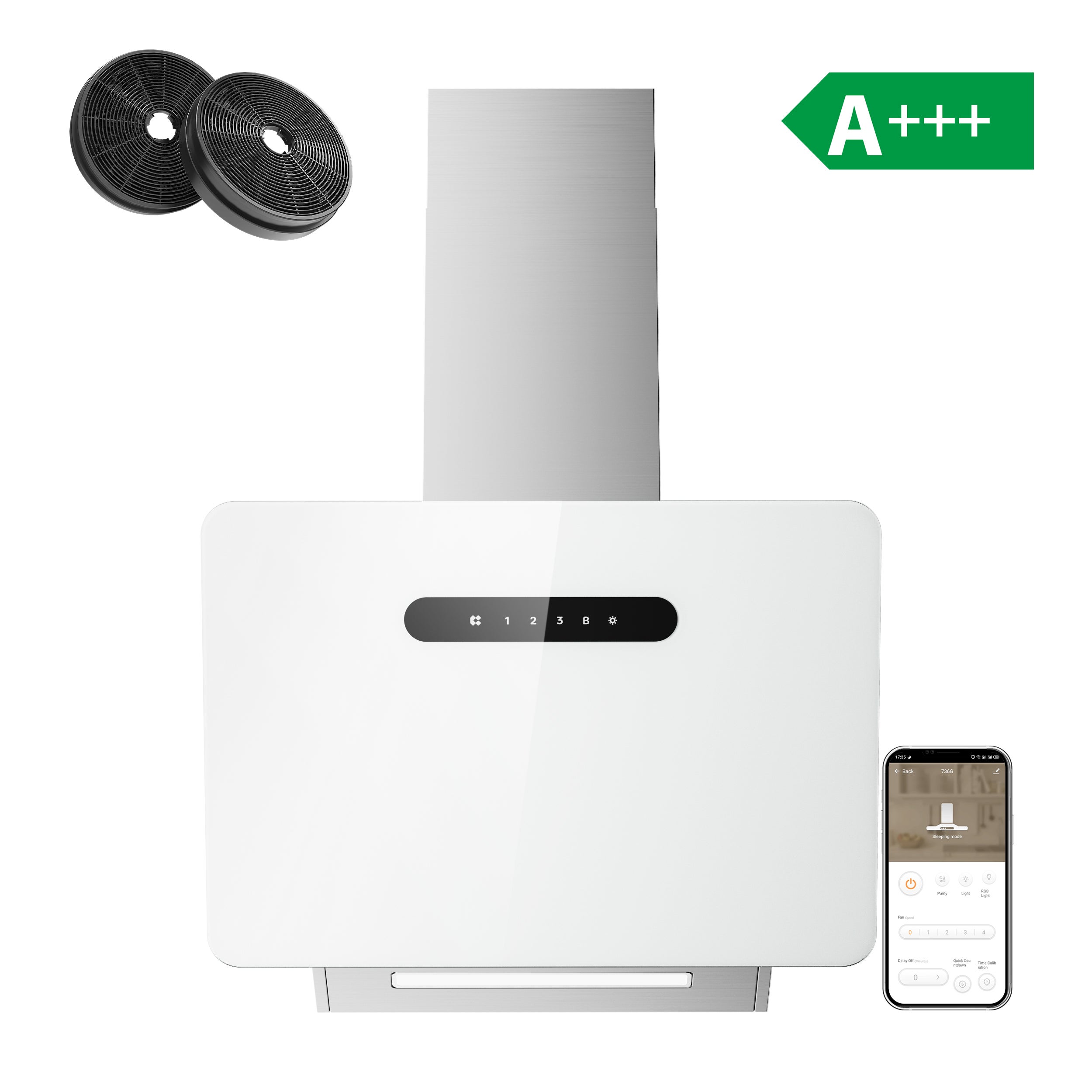 CIARRA Hotte Connectée 60cm APP Contrôle 650m3/h Booster Fonction 2 ...