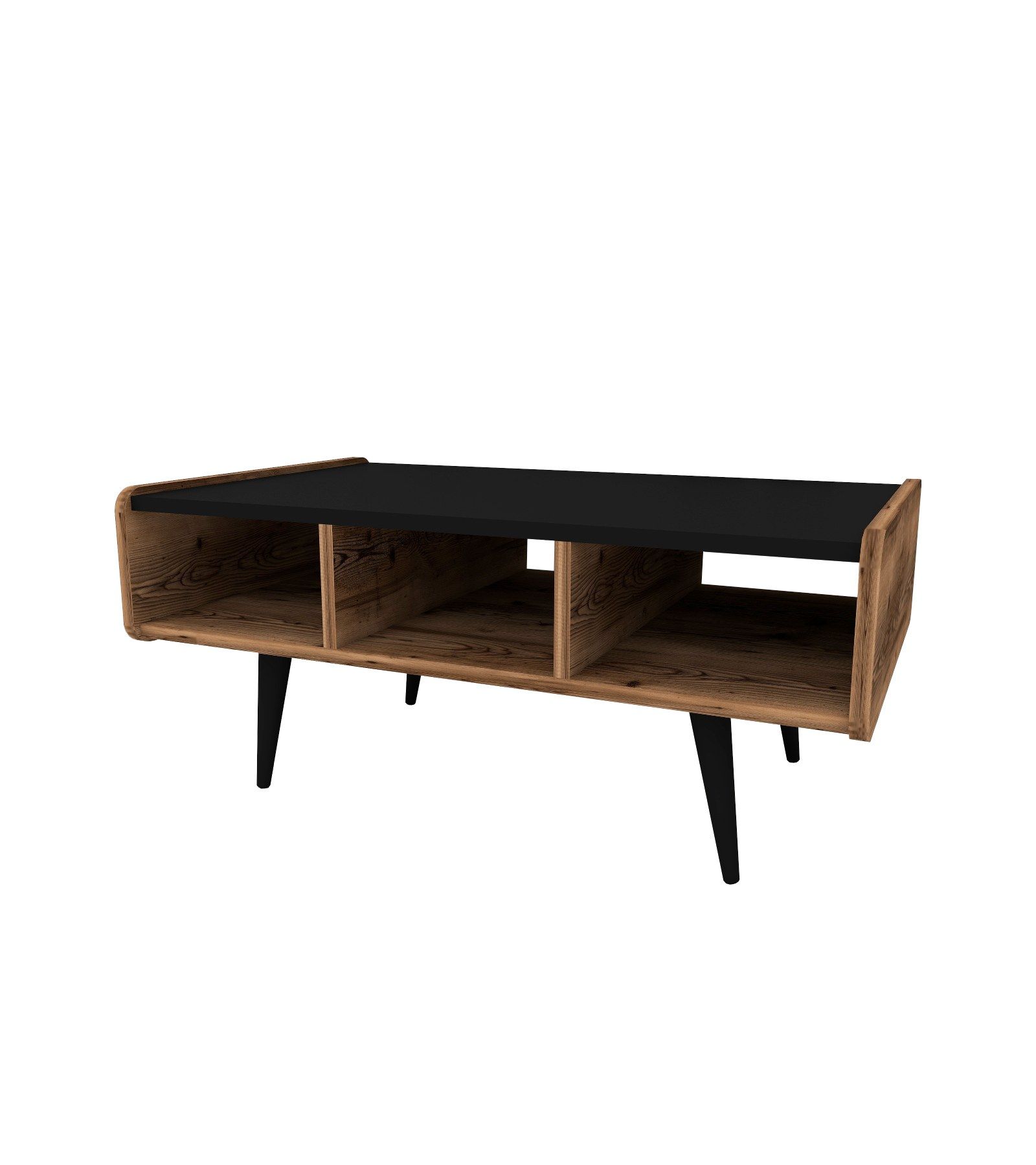 Table basse Shakti 90x54cm Bois foncé et Noir | Leroy Merlin