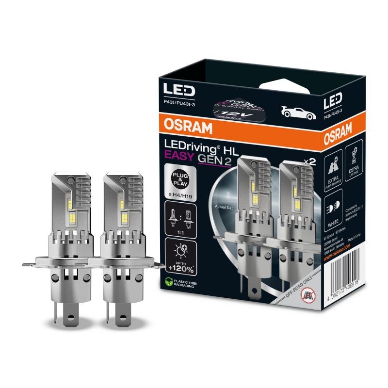 Kit 2 ampoules LEDriving HL EASY GEN2 H4/H19 ECO PACKAGING Osram ...