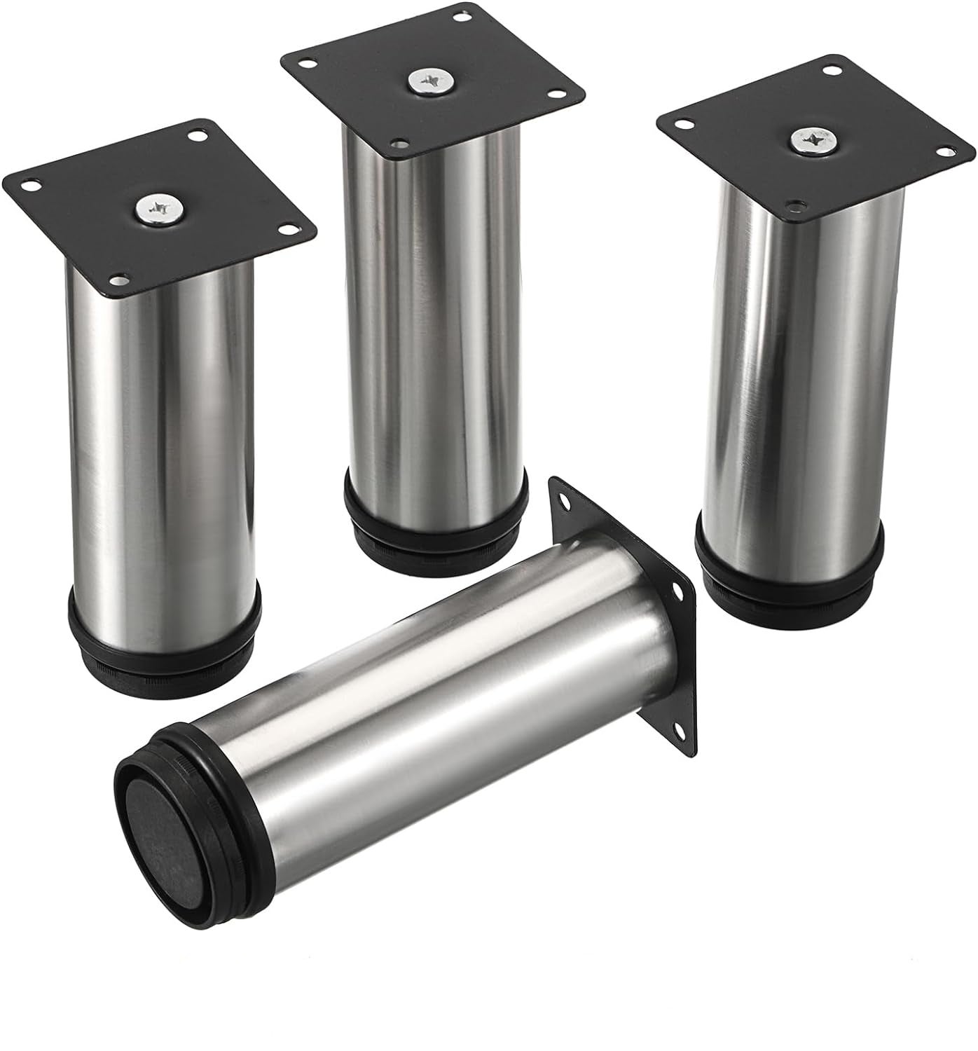 4 piezas Patas de Mueble 150mm Patas ajustables de Acero Inoxidable ...