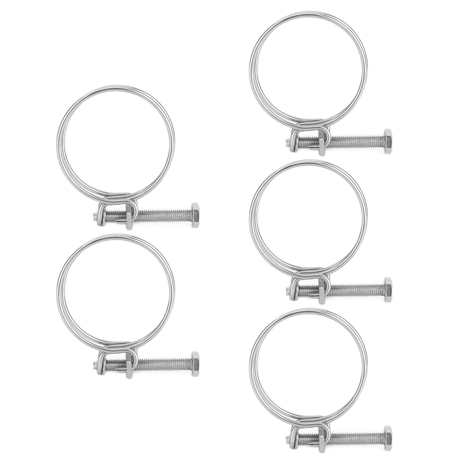 Lot de 5 colliers de serrage à double fil réglables en acier inoxydable ...