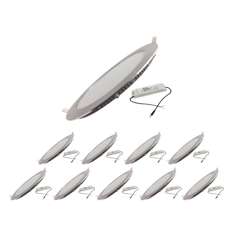 Spot LED Extra Plat Downlight Rond 12W ALU (Pack de 10) - Blanc Neutre ...