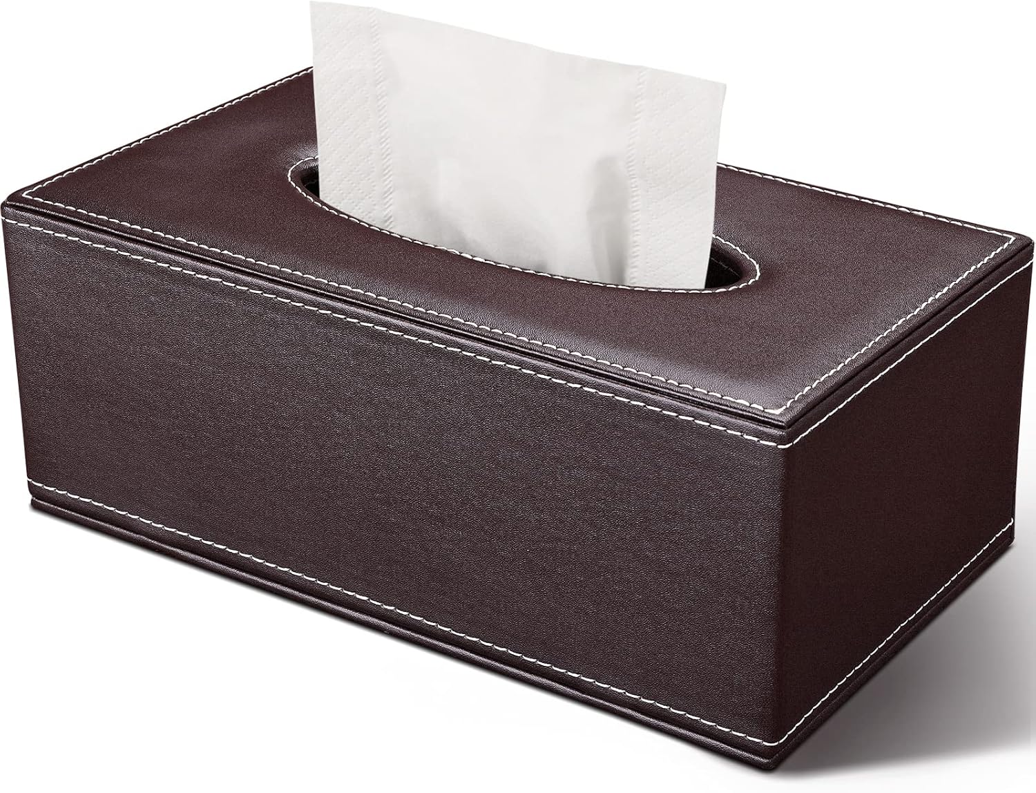 Caja de pañuelos de cuero elegante y de primera calidad, adecuada para ...