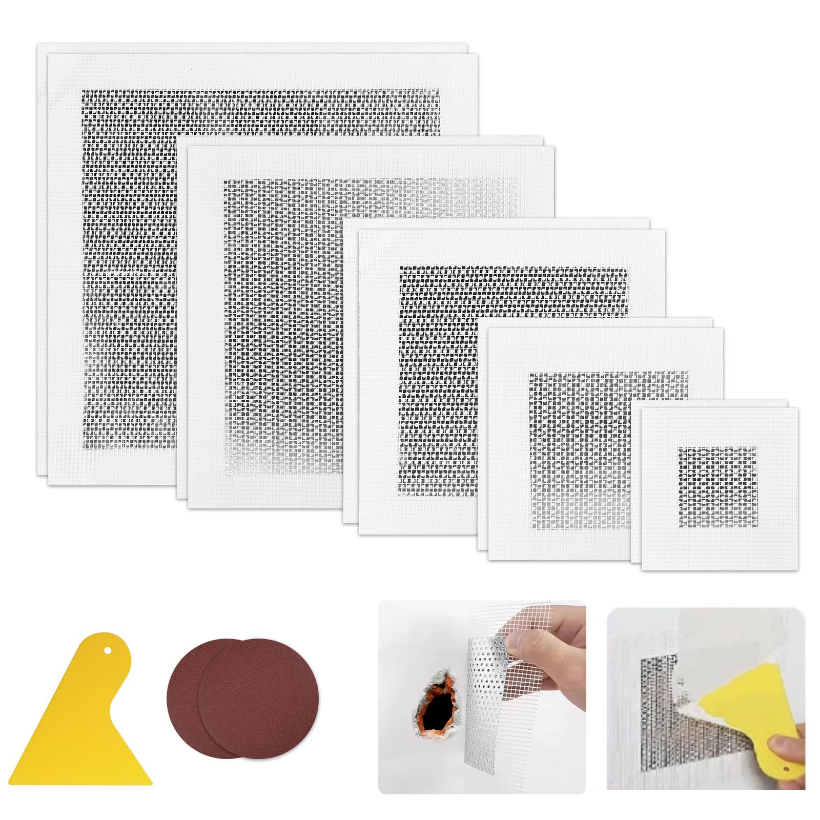 Kit de 15 pièces pour réparation de cloisons sèches robustes avec ...