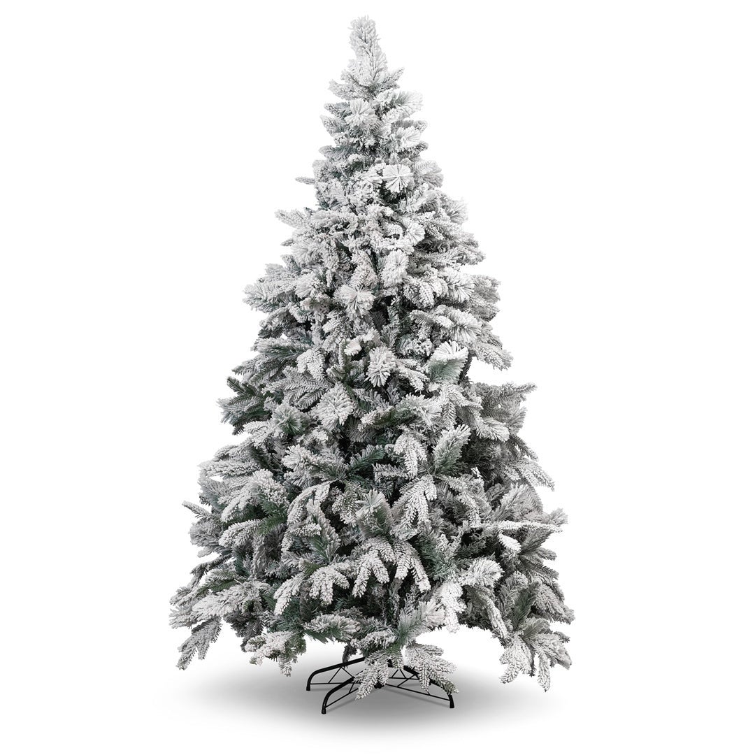 Sapin de Noël enneigé en PE 'Nevada' Real Touch + Flock Effect / 210 cm ...