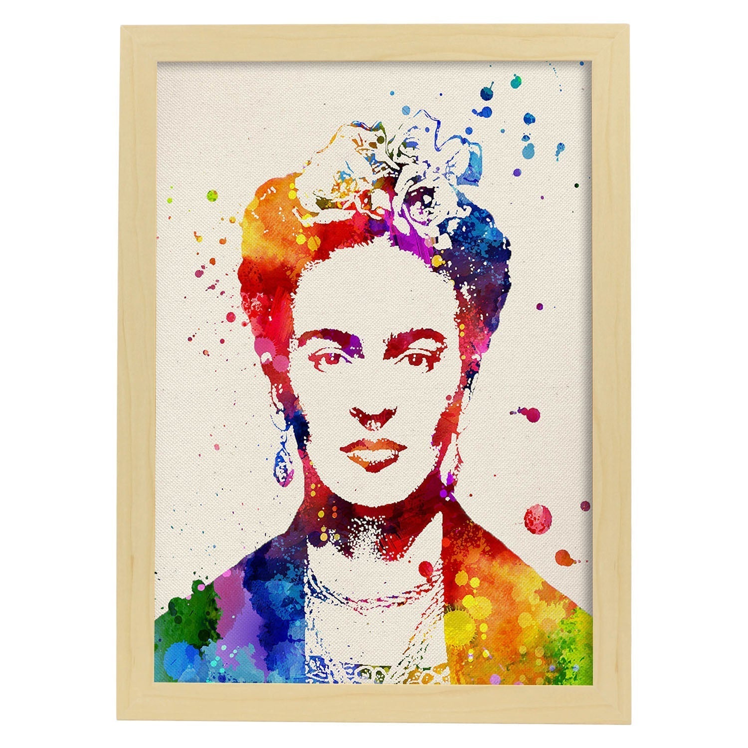 Lamina Para Enmarcar Frida Kahlo 2 Estilo Acuarela. Poster De La ...