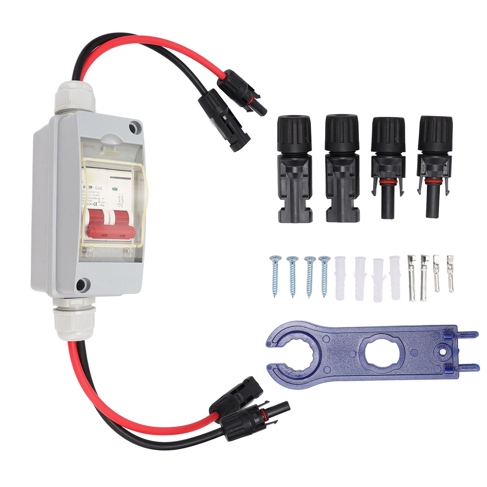 Disjoncteur MCB 2P DC 500V 32A, interrupteur de déconnexion avec boîte ...