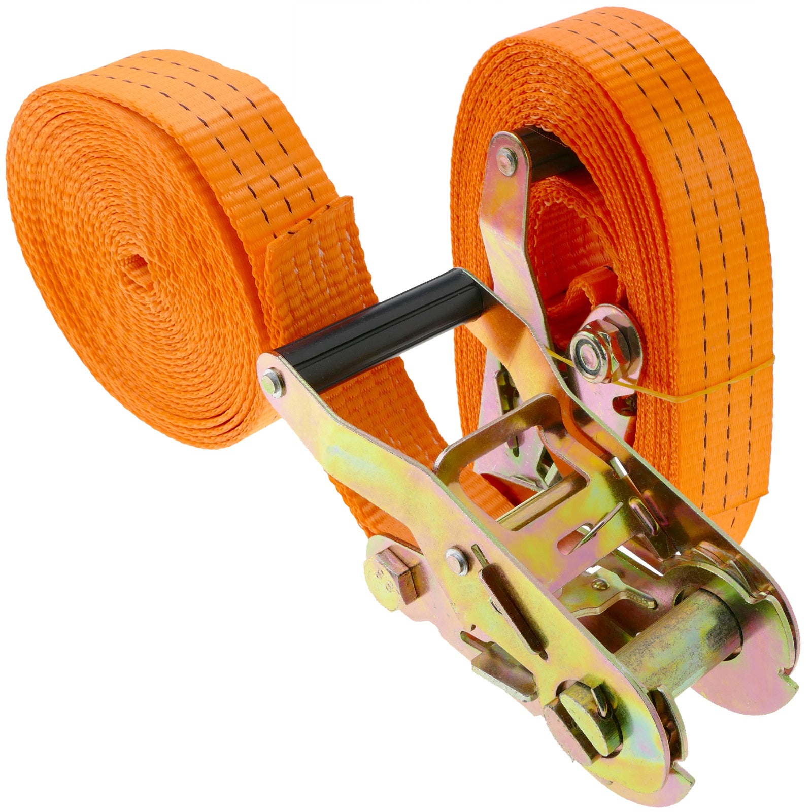 Jeu de 2 sangles d'arrimage orange à cliquet 5m et 3000kg | Leroy Merlin