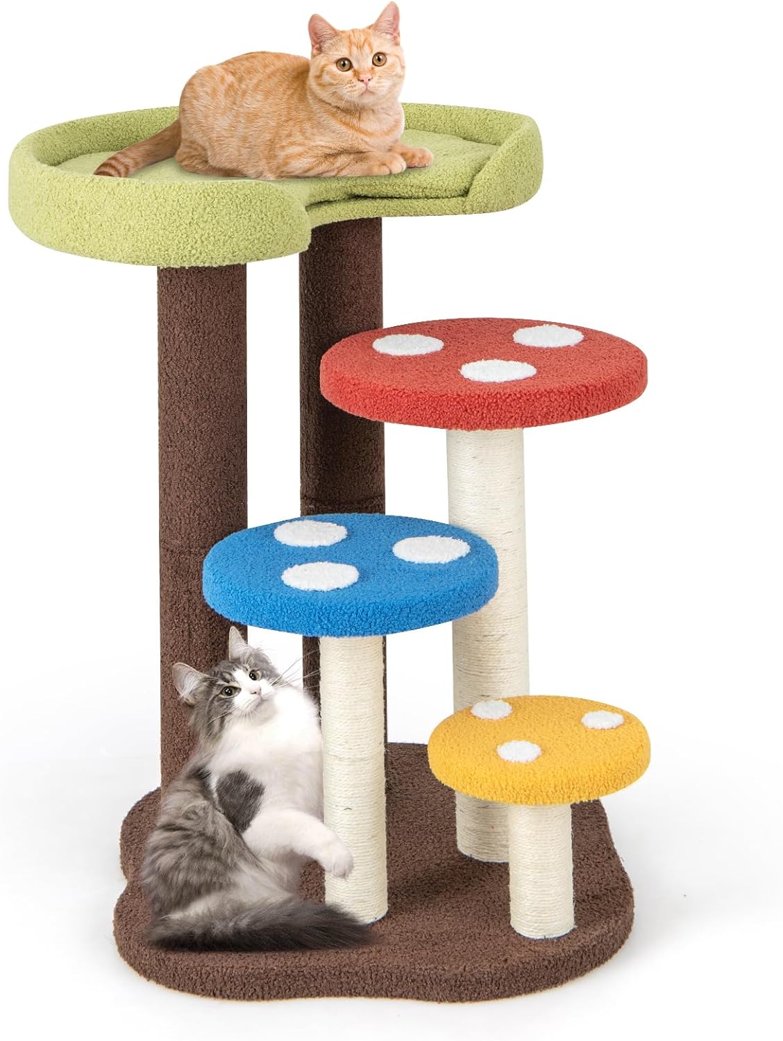 Arbre à Chat en Forme de Champignon, Tour à Chat 3 en 1, Charge 10 KG ...