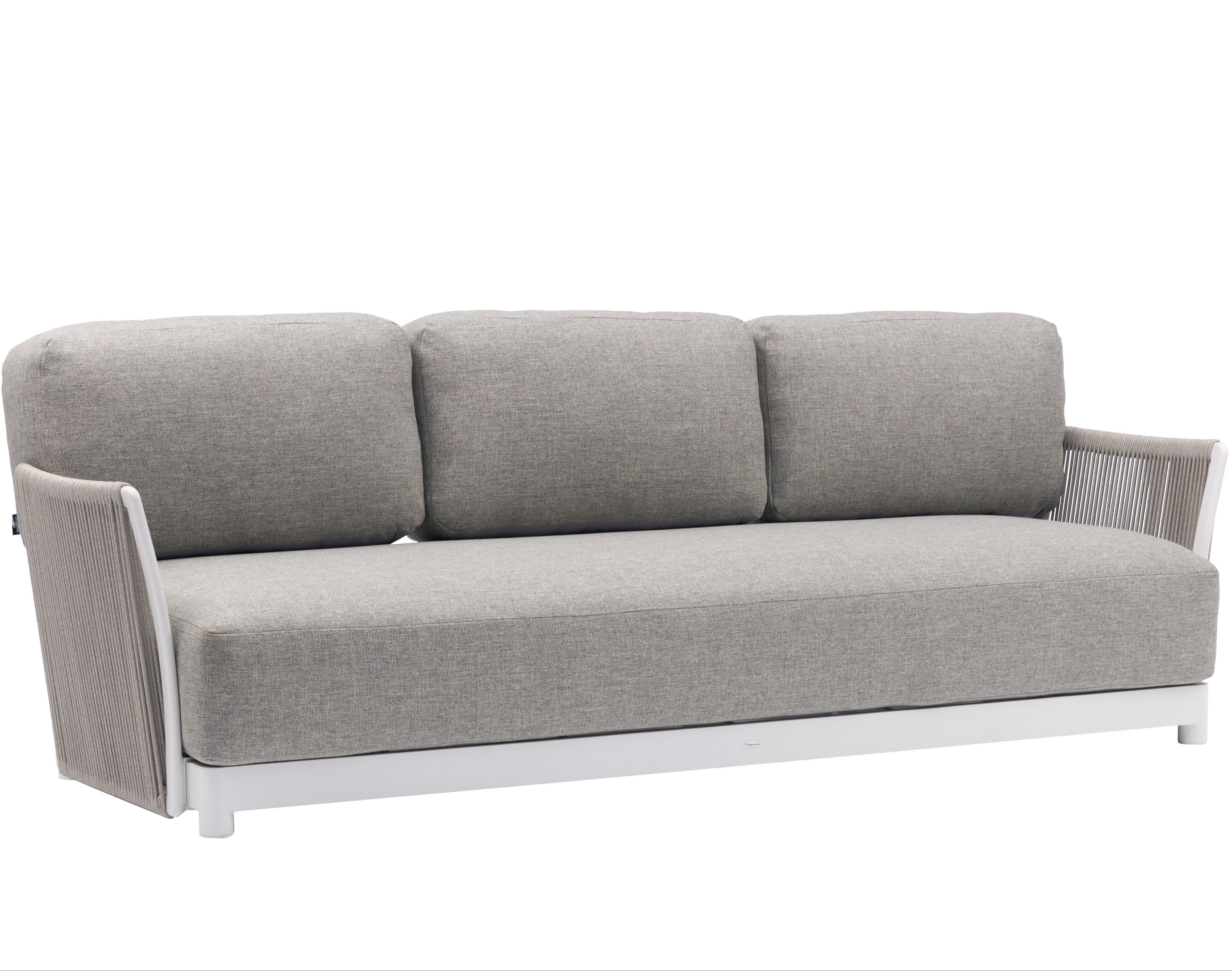 Sofá 3 plazas Silai aluminio blanco textil gris medio | Leroy Merlin