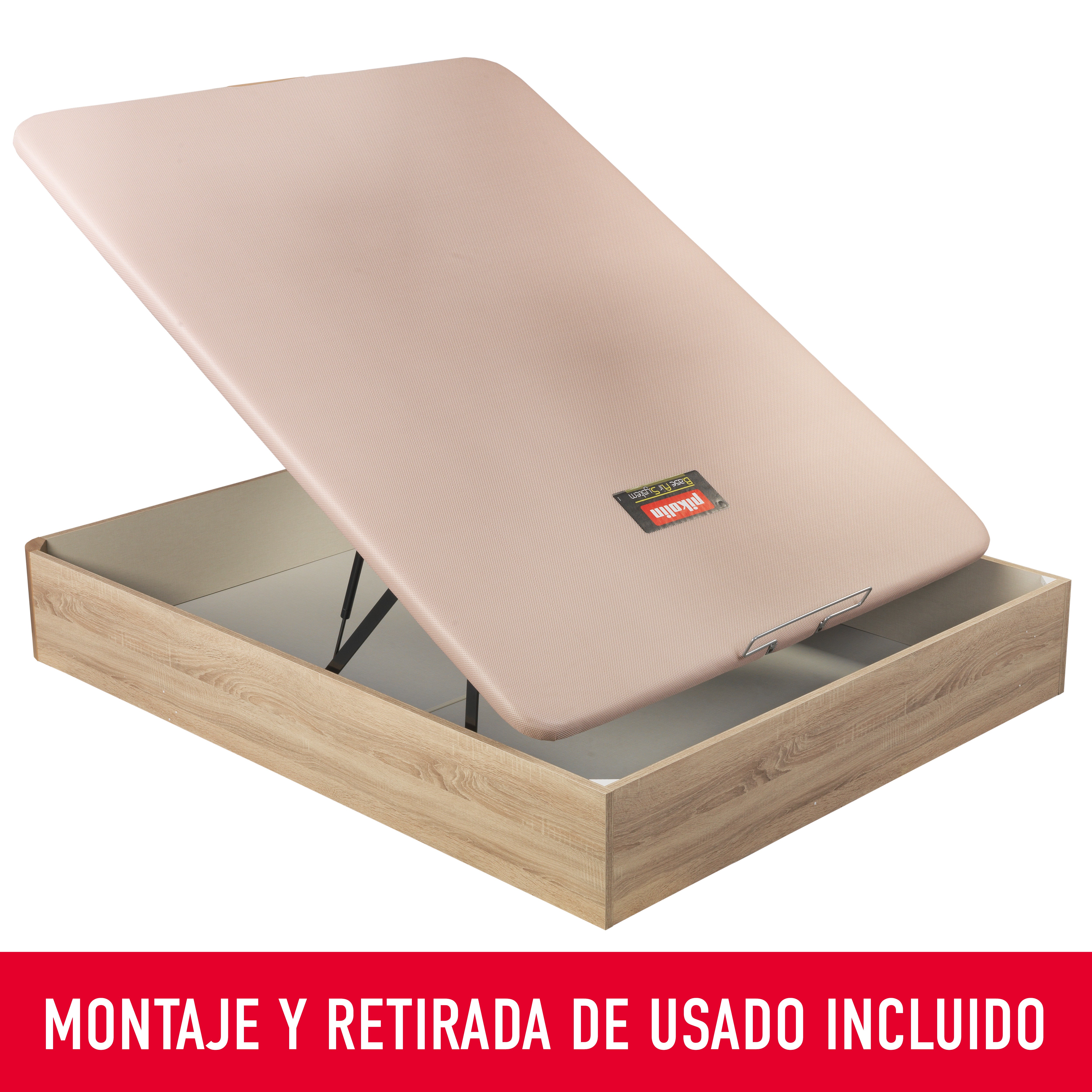 Canapé Abatible 32CM | 90x200 | ENVIO Y MONTAJE INCLUIDO | Madera | Color Natural | Tapa 3D ...