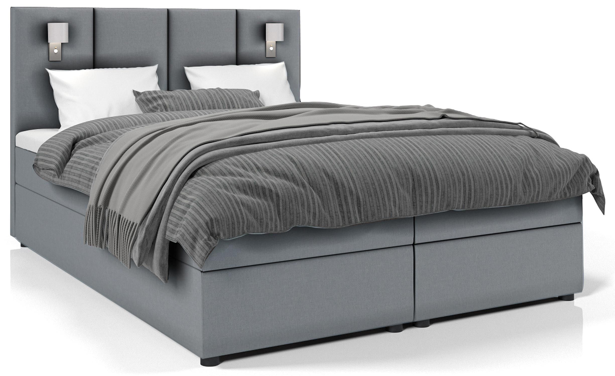 Lit boxspring lumière intégrée avec matelas et sur-matelas Parmako ...