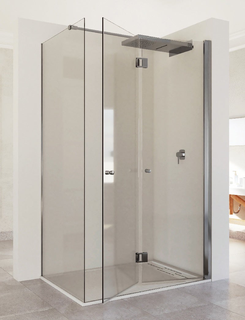 Box Doccia Angolare, 2 Porte Pieghevoli e 1 Lato Fisso, Vetro ...