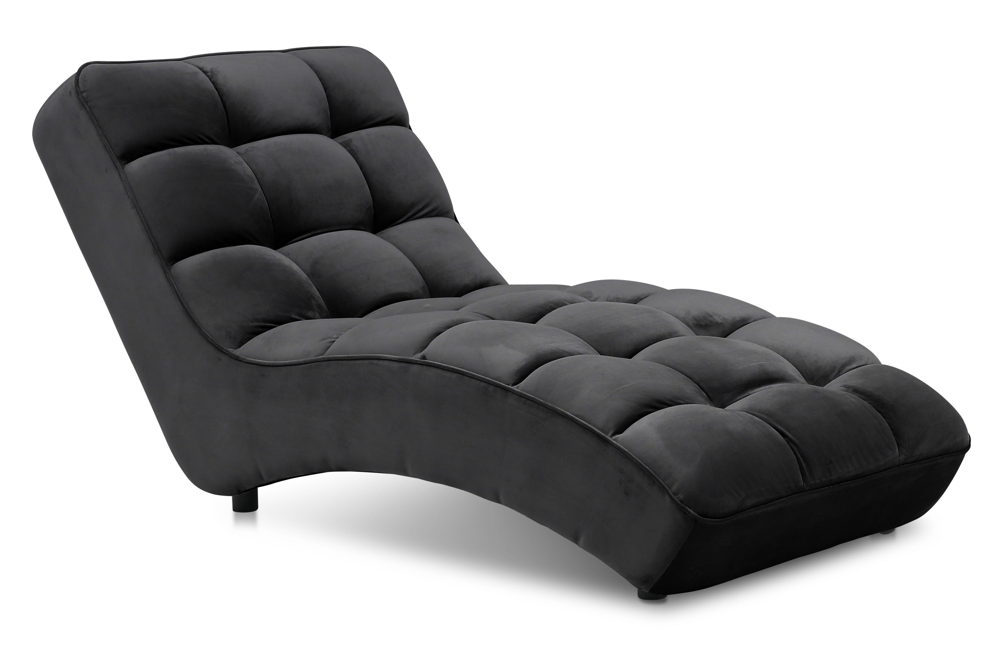Chaise longue d'intérieur design velours noir capitonné Rikal | Leroy ...