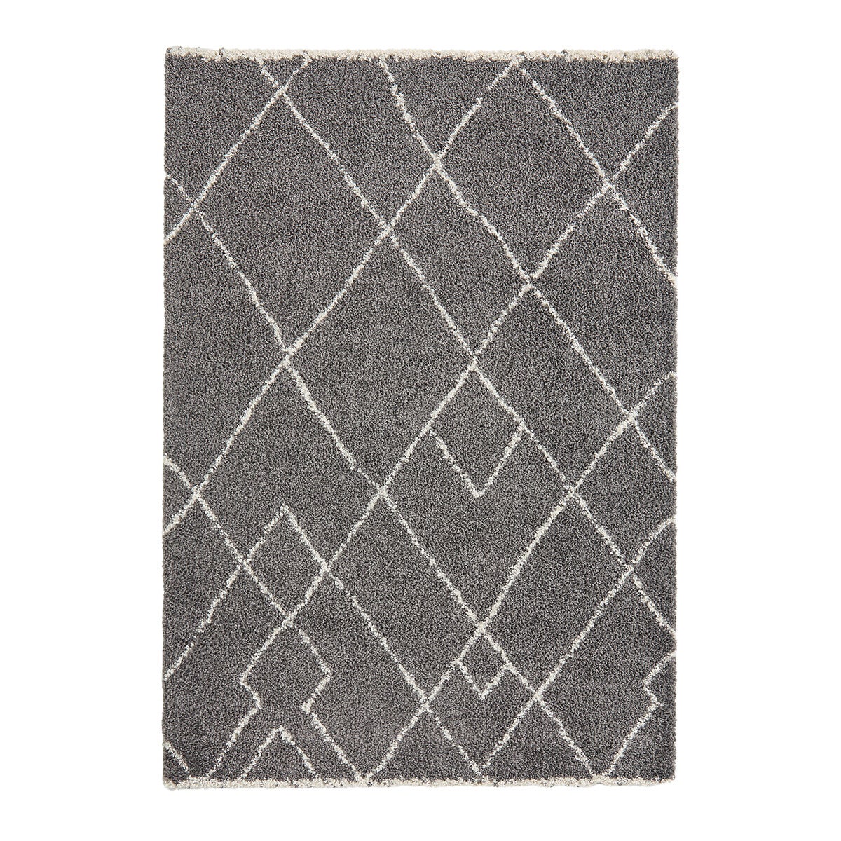 Tapis style berbère, Rabisco - Gris foncé - 200 x 250 cm | Leroy Merlin