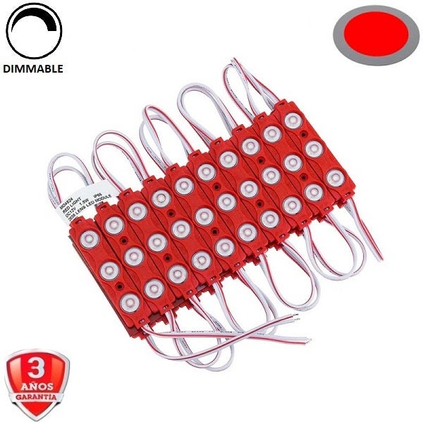 Modulo Led 12V 3smd 28x35 1,5W Rojo IP65 pack de 10 und | Leroy Merlin