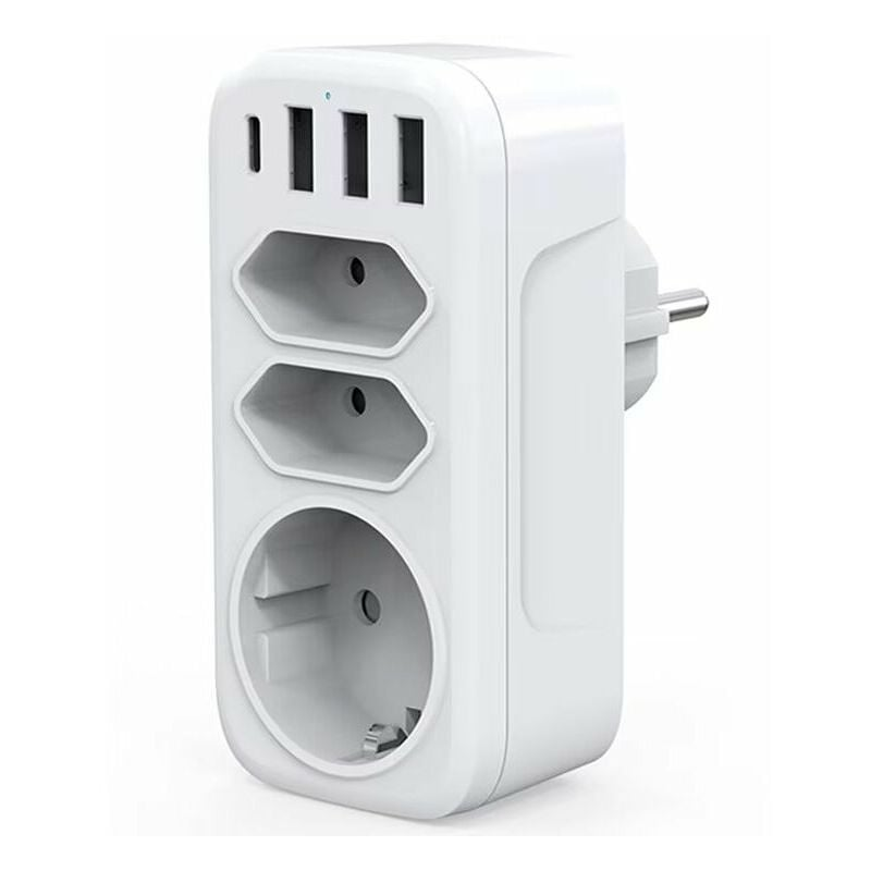 Multipresa USB, Multipresa a muro con 3 prese e 3 porte USB 3A ...