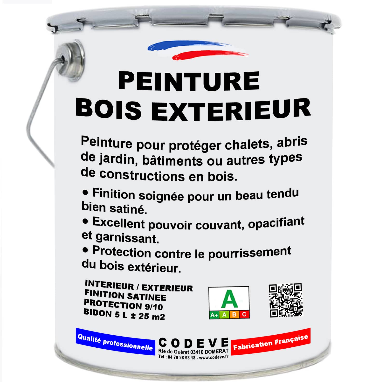 Peinture Bois Exterieur - 5 L - Codeve Bois - RAL 7040 - Gris fenêtre ...