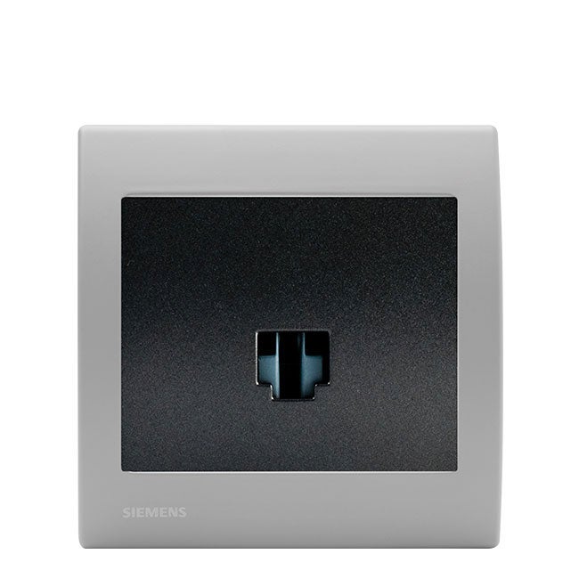 SIEMENS-Prise Informatique RJ45 Anthracite Delta Iris + Plaque basic ...