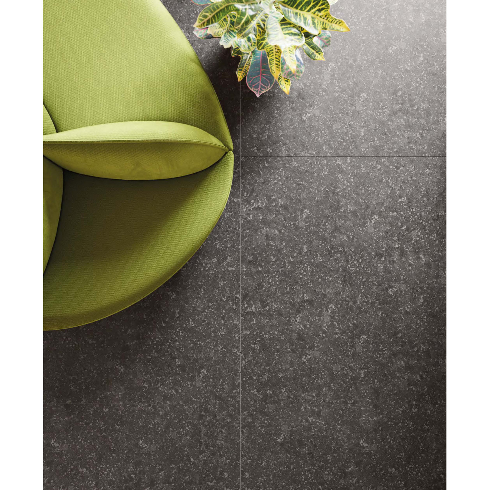 Carrelage grès cérame effet terrazzo INCLUSIONI SOAVE - 60x60 cm Noir ...