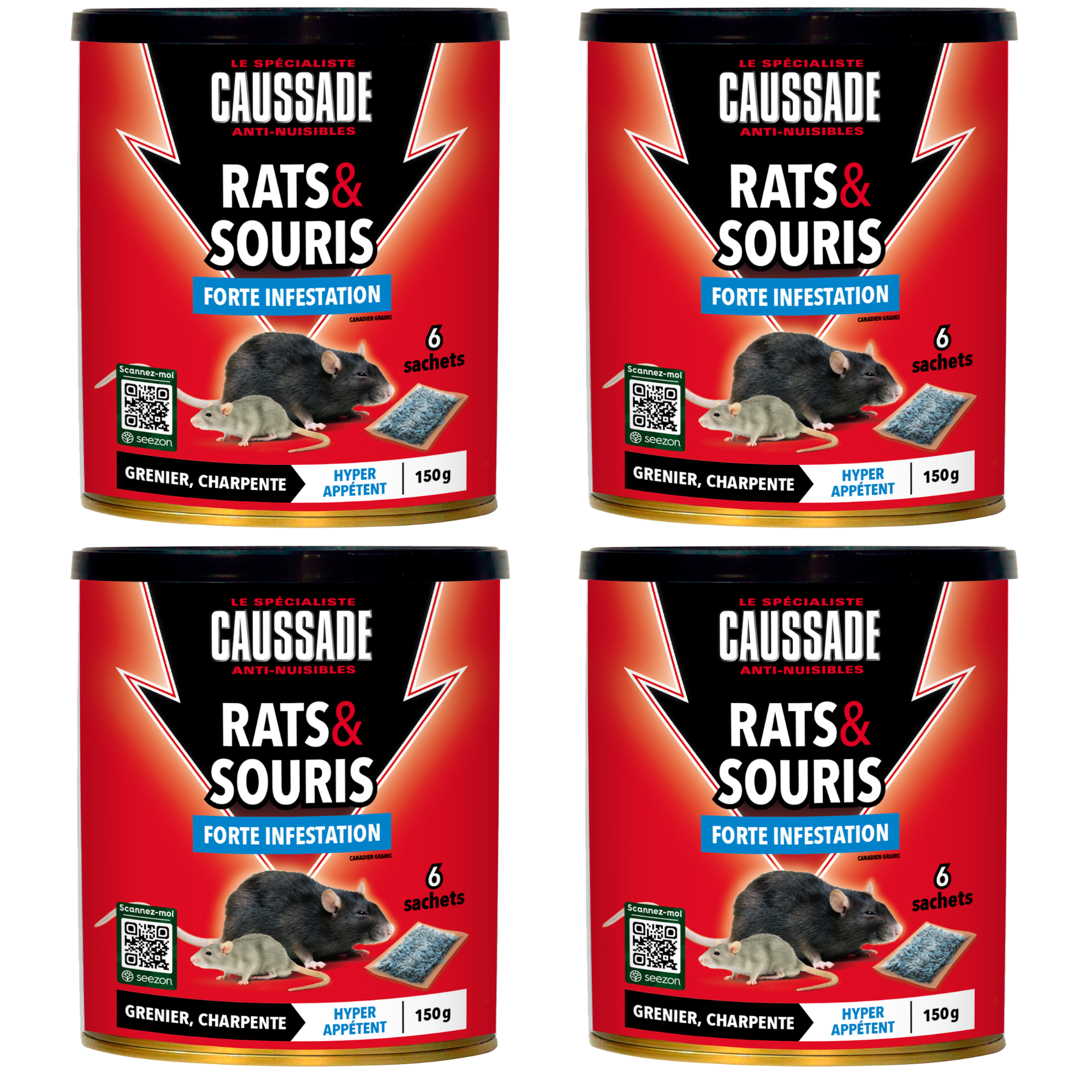CAUSSADE Anti Rats & Souris - Forte Infestation - Lieux Secs - 24 ...