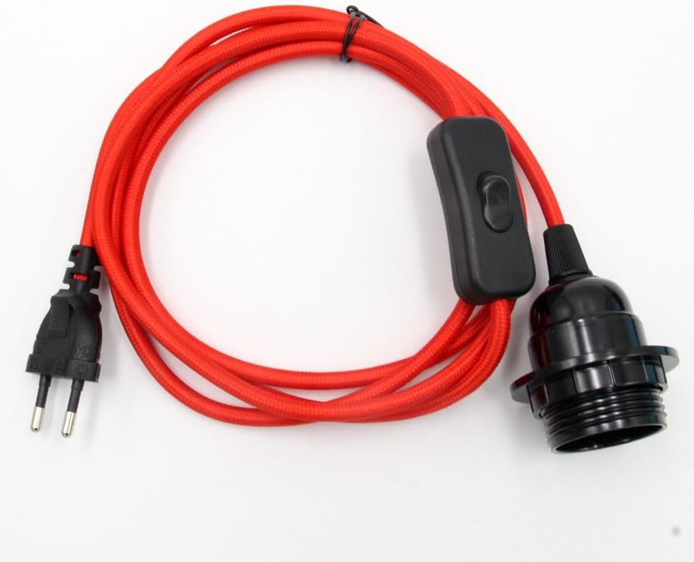 R&R SHOP – Douille E27 avec interrupteur et câble en tissu prise EU (2M ...