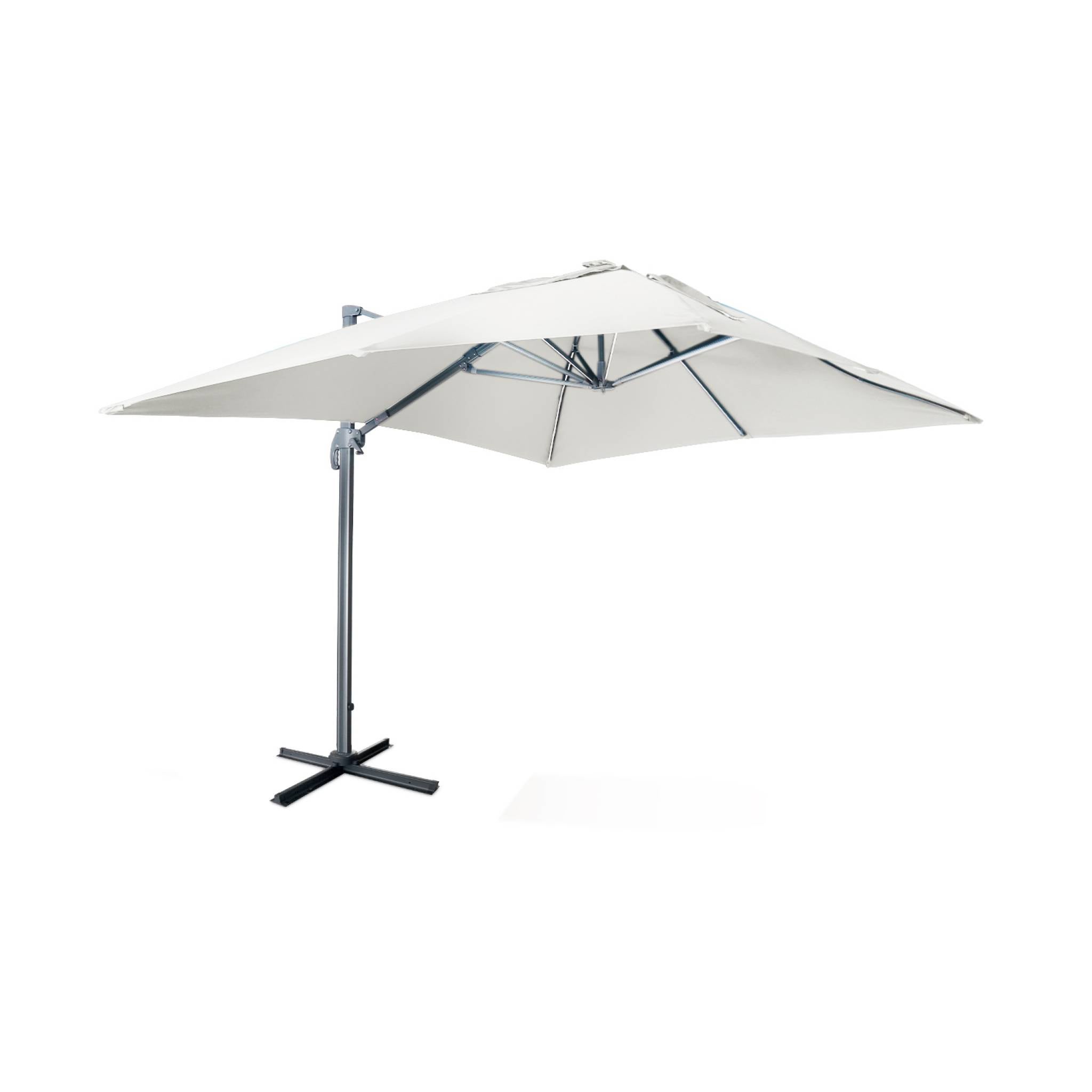 Parasol déporté solaire LED rectangulaire 3x4m haut de gamme - Luce ...