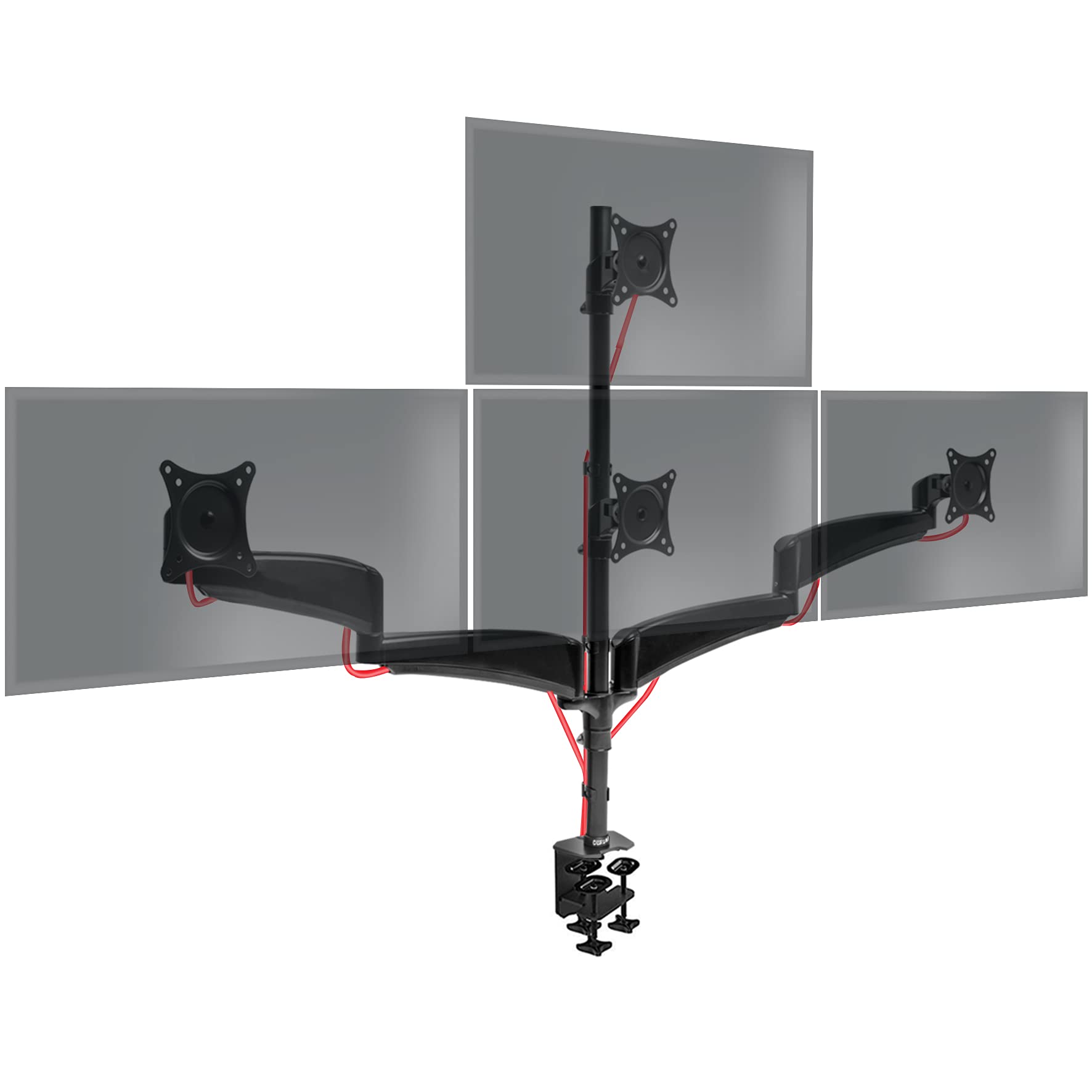 Duronic DM453VX1 Support 4 Ecrans PC à Pince pour Bureau – Hauteur ...