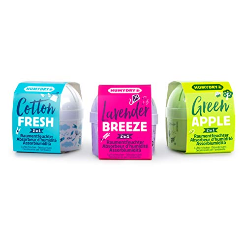 HUMYDRY -Pack 3 Deshumidificadores Mini 75g – Lavanda, Algodón y ...