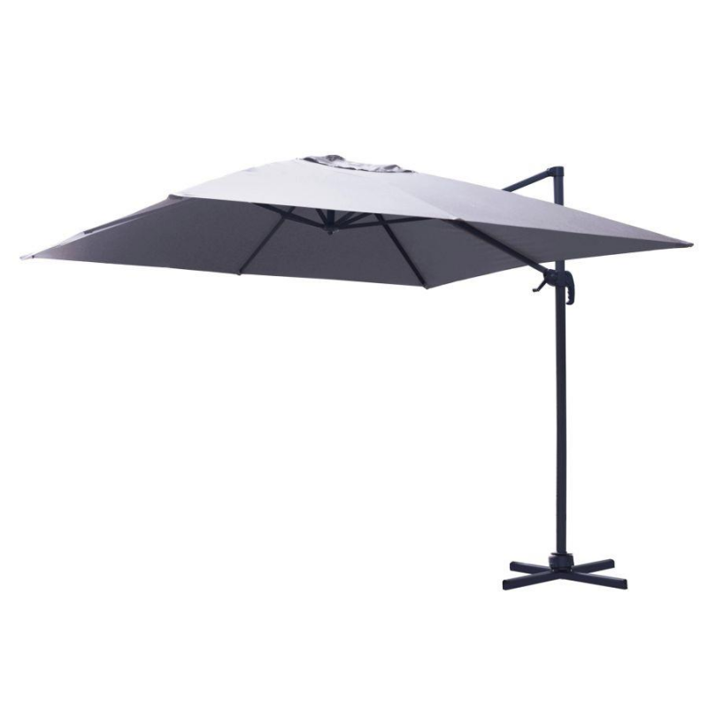 Parasol en aluminium Montana 4x4 m gris avec mât latéral | Leroy Merlin