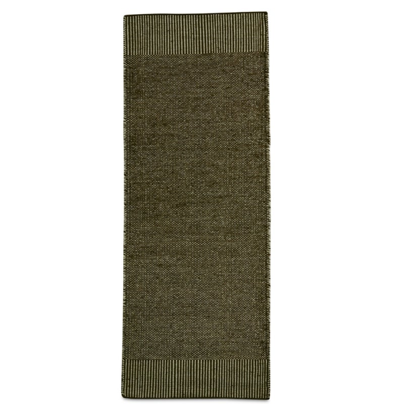ROMBO - tapis vert laine et jute - Woud - (75 x 200 cm) | Leroy Merlin